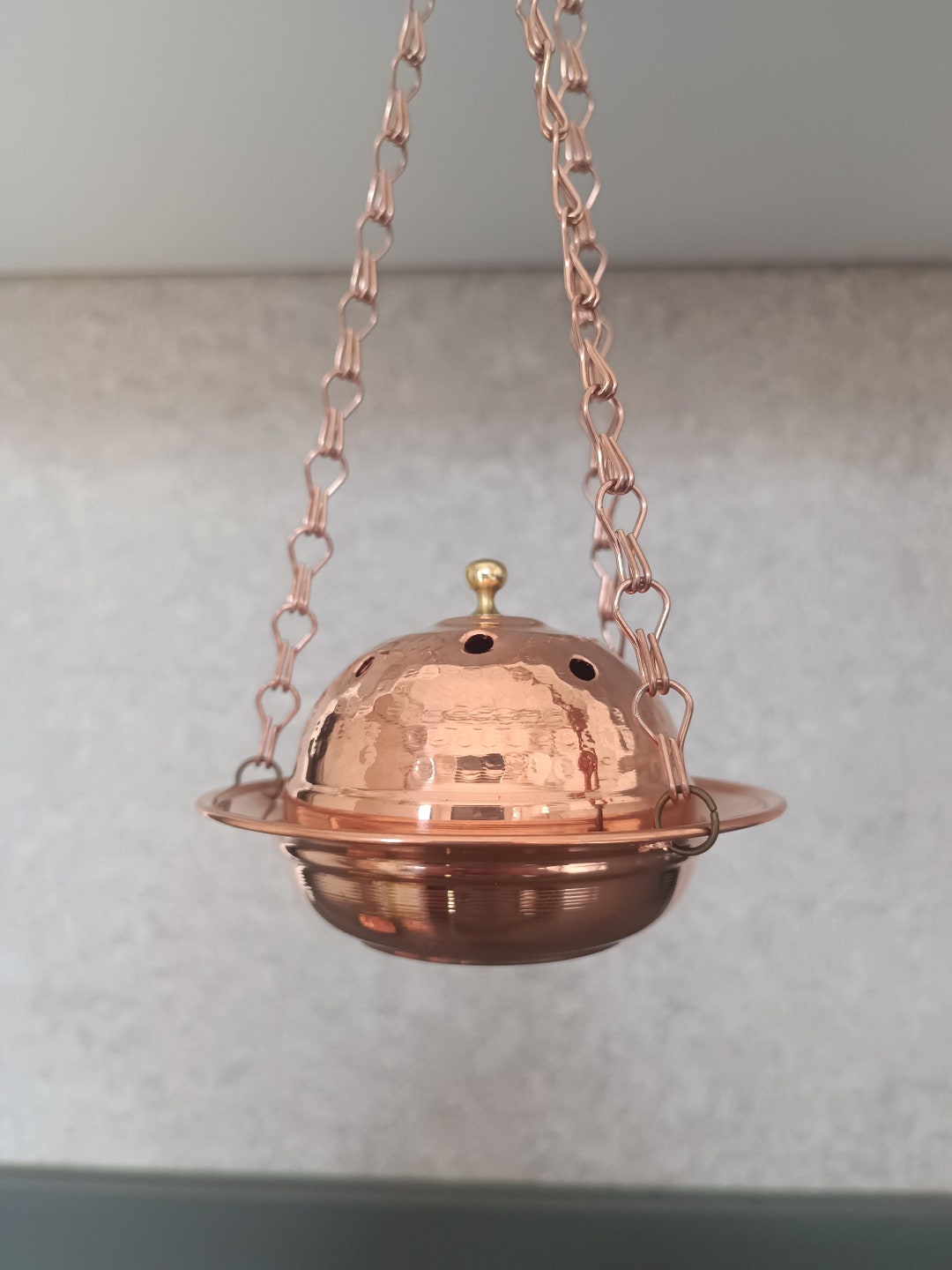 Elegant and Handcrafted Hanging Copper Incense Burner | Unique Copper ...