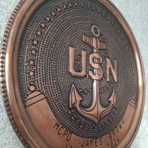 Personalized Navy Anchor Military Plaque, Navy Commander Promotion ...