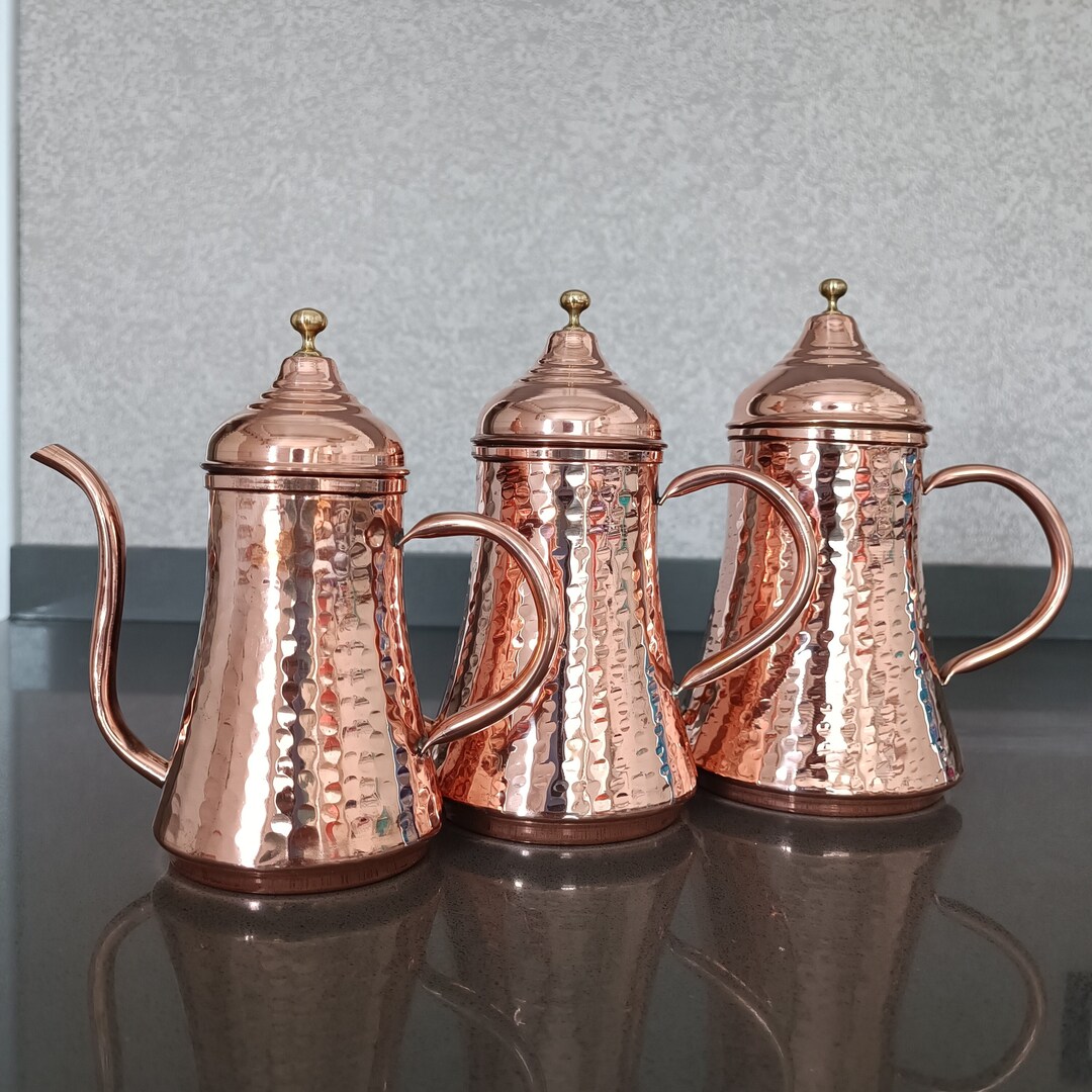 Copper Olive Oil Container, Handcrafted Oil Cruet, Hammered Olive Oil ...