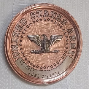 Personalized US Army Officer Plaque, Colonel Promotion Retirement Gift ...