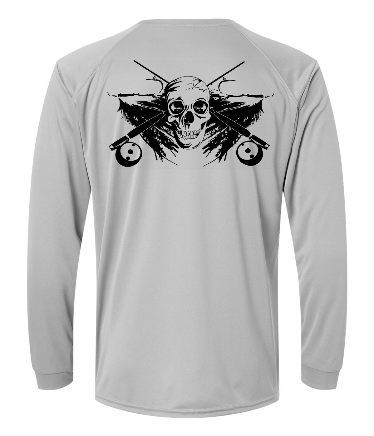 Fly Fishing Skull Fishing Boat Sport Long Sleeve UPF 50 T-shirt UV ...
