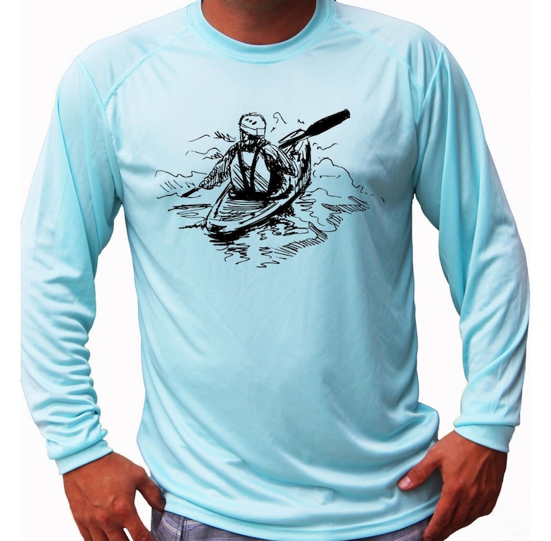 River Lake Kayak Rafting Long Sleeve UPF 50 T-shirt Sport Boat Sun UV ...