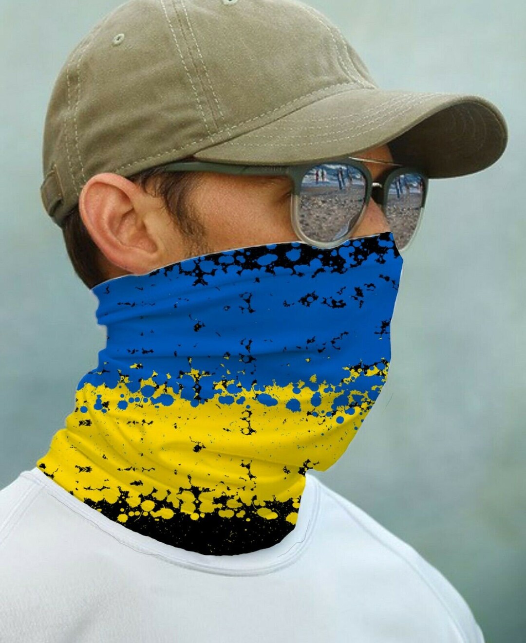 Sun Gaiter Mask Bandana UPF 50+ UV Protecter Ukraine Ukranian Flag ...