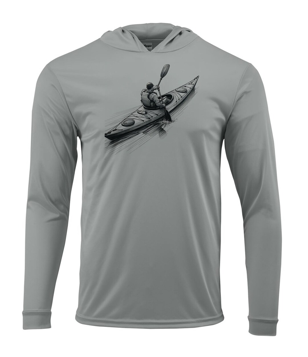 Kayak Kayaker Fishing Long Sleeve UPF 50 T-shirt Beach Boat Water Sport ...