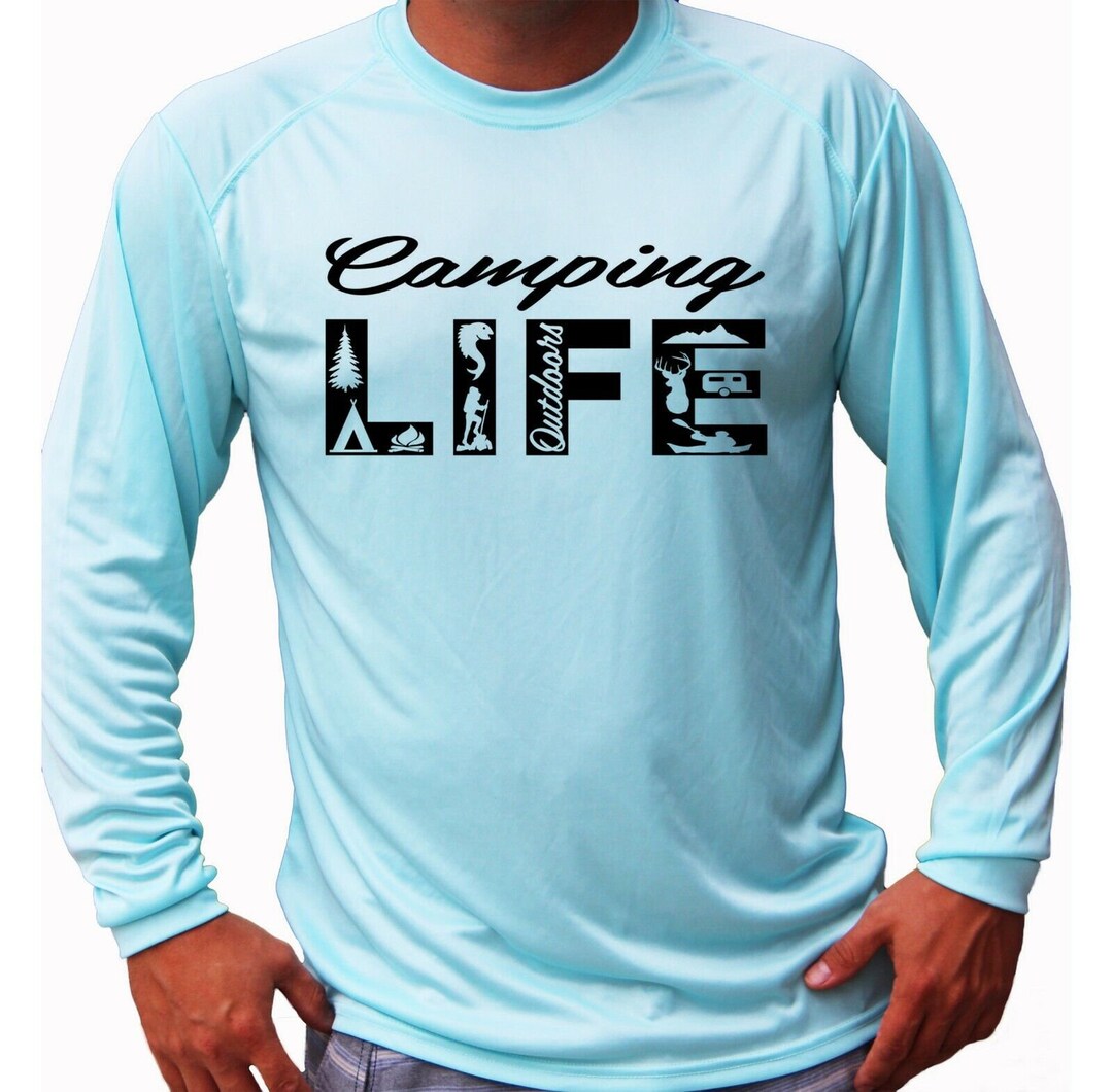Camping Life Camper Fishing Lake Boat Dad Gift Shirt UPF 50 Long Sleeve ...