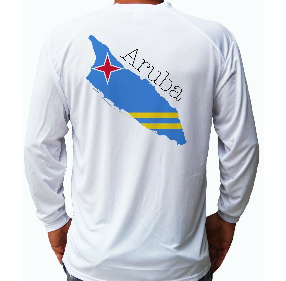 Aruba Flag Map State Shirt UPF 50 Long Sleeve T-Shirt Sun UV Protection ...