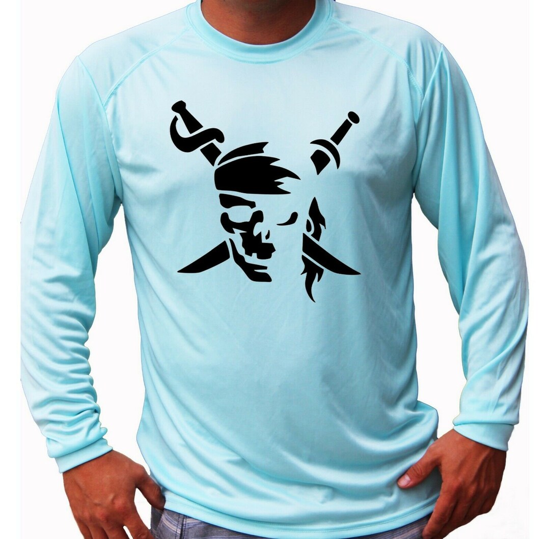 Pirate Skull Fishing Shirt Funny Fisherman Shirt Gift for Men Angler ...
