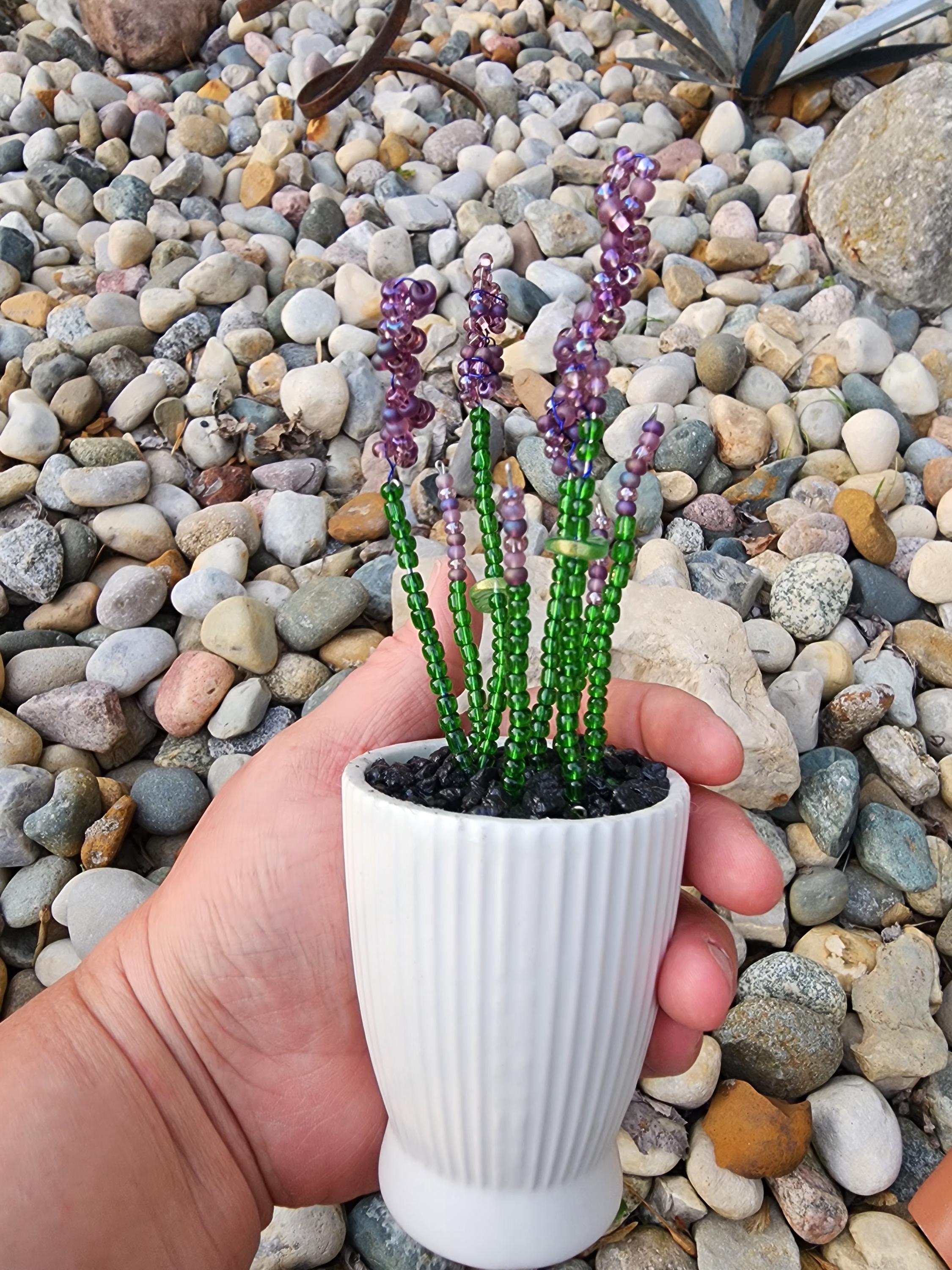 Miniature Lavender Beaded Plant - Etsy