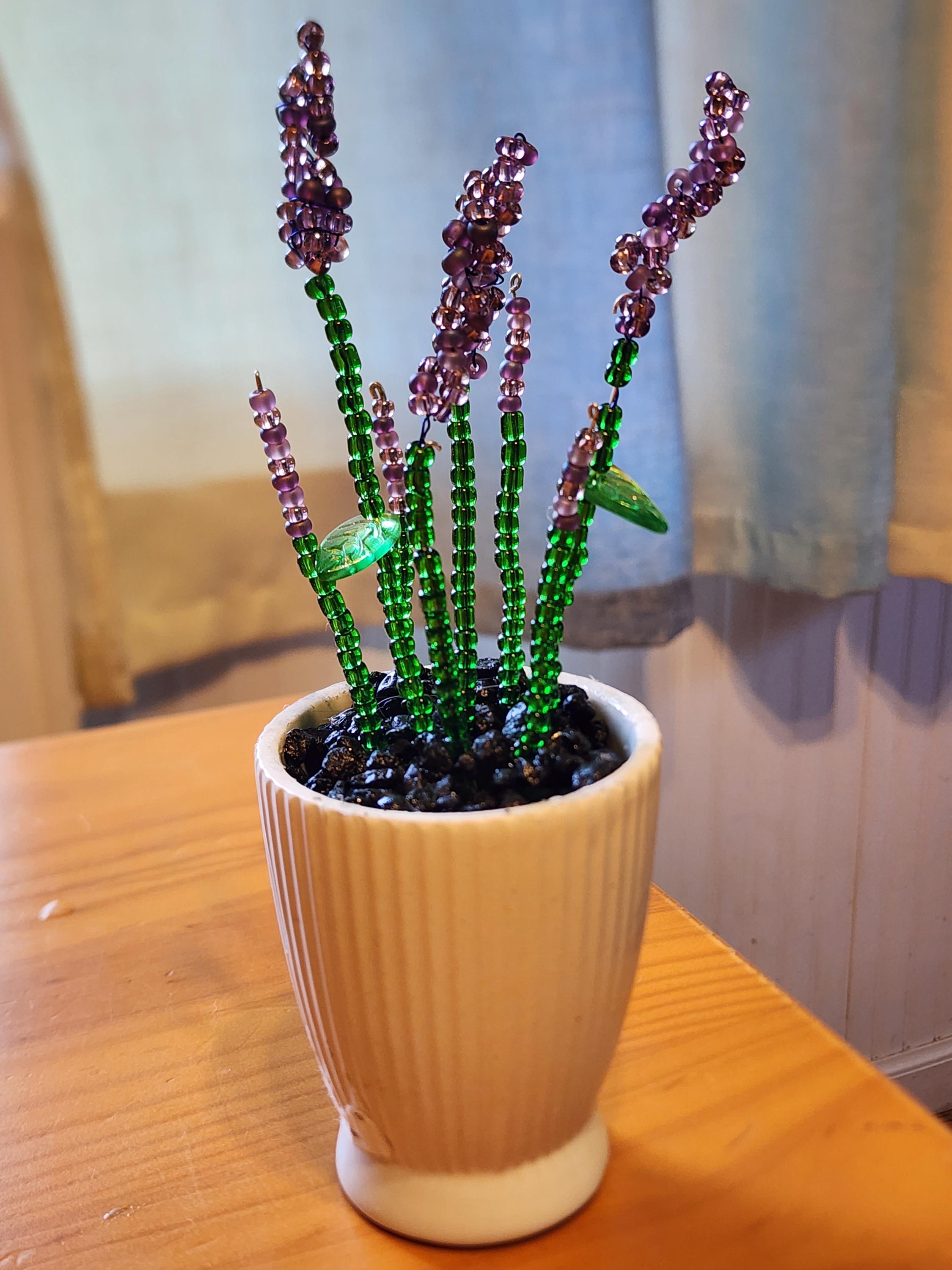 Miniature Lavender Beaded Plant - Etsy