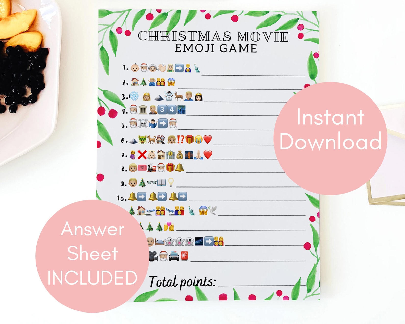 Christmas Movie Quiz, Emoji Quiz, Christmas Games, Printable - Etsy