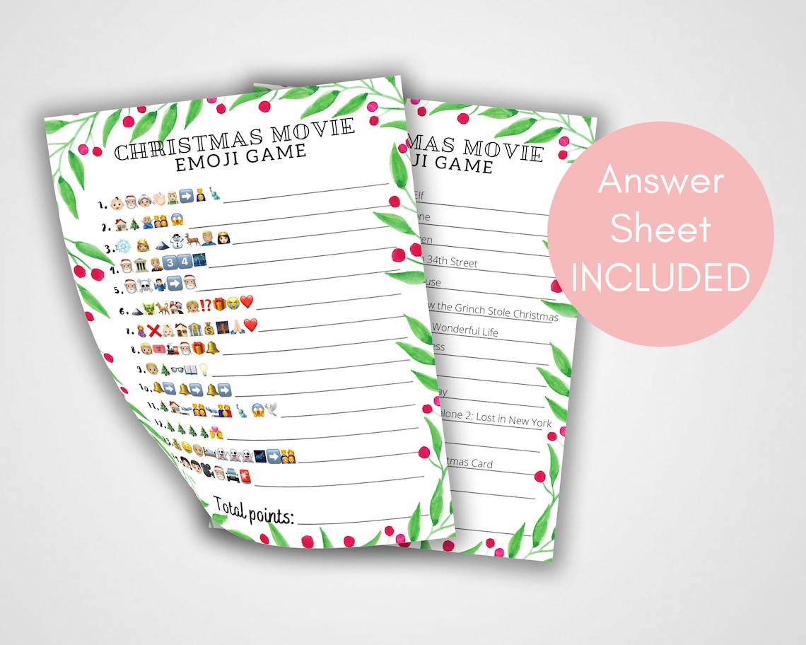 Christmas Movie Quiz, Emoji Quiz, Christmas Games, Printable - Etsy