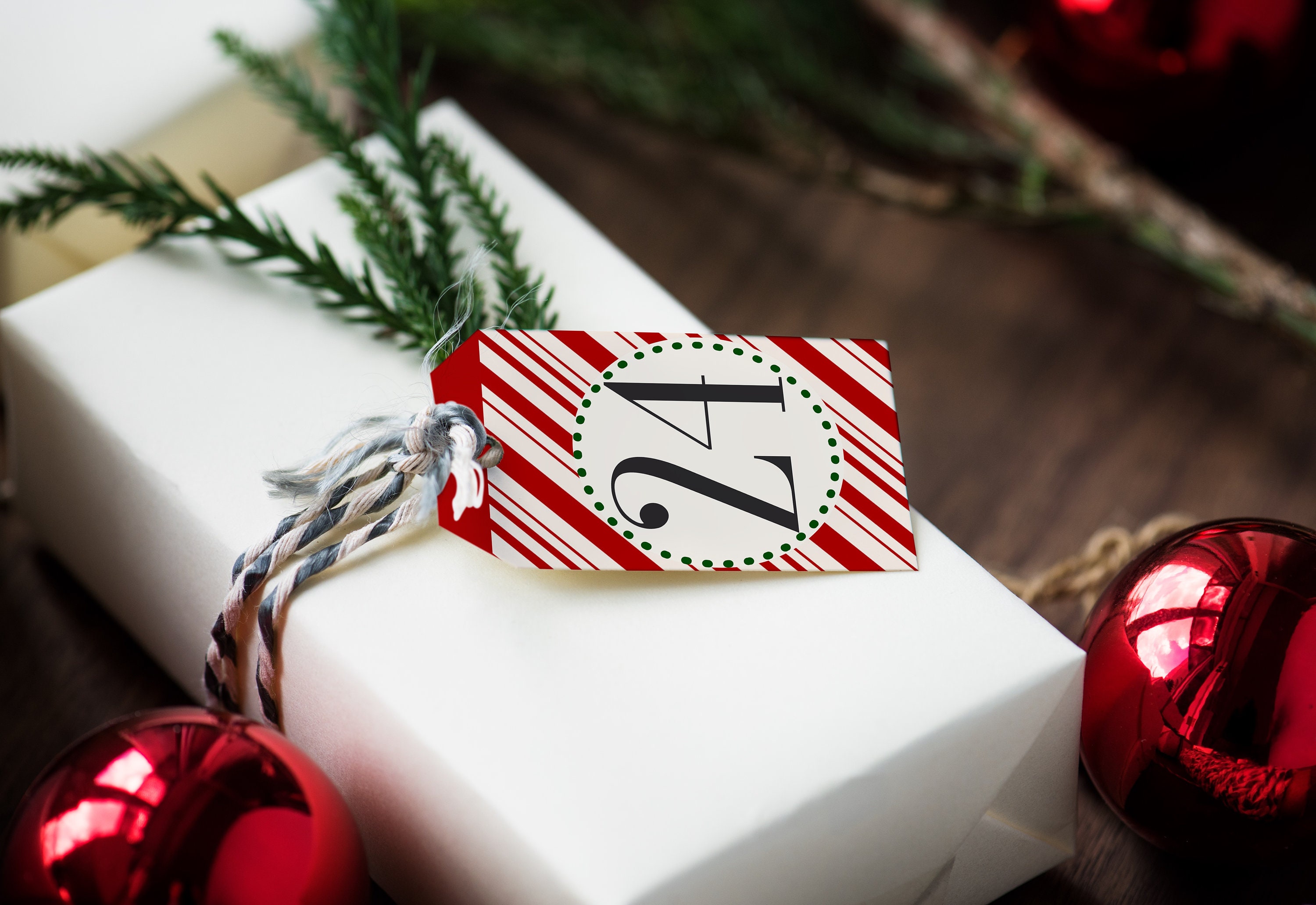 Christmas Countdown Tags Printable, DIY Advent Calendar, 25 Days Until ...