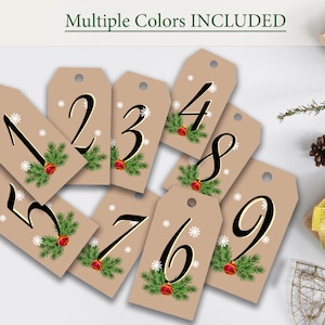 Christmas Countdown Tags Printable, DIY Advent Calendar, 24 Days Until ...