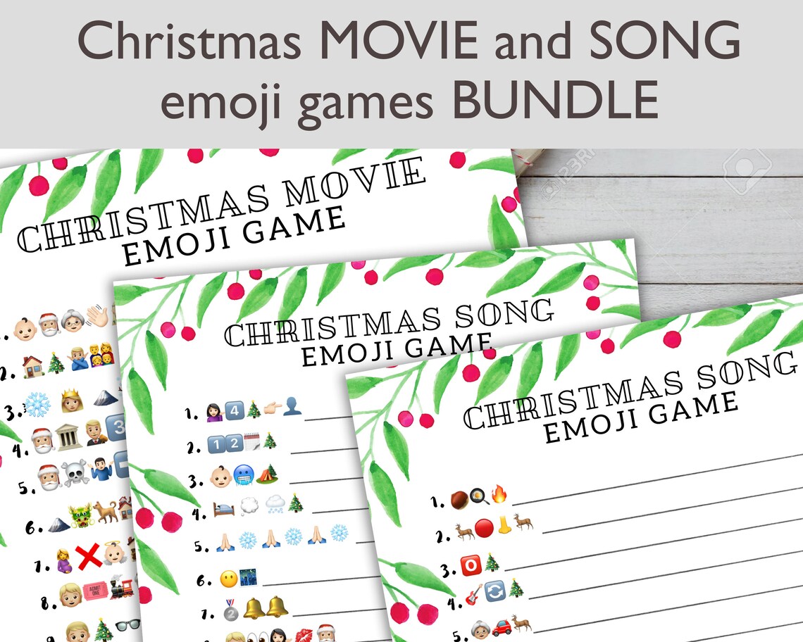 Christmas Movie and Song Quiz Bundle, Emoji Pictionary, Christmas Games ...