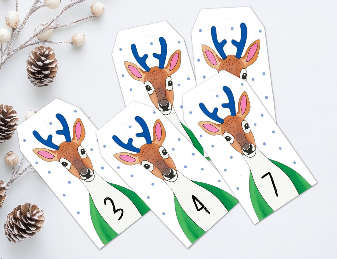 Advent Calendar Numbers 1-25 Christmas Christmas Raindeer Countdown ...