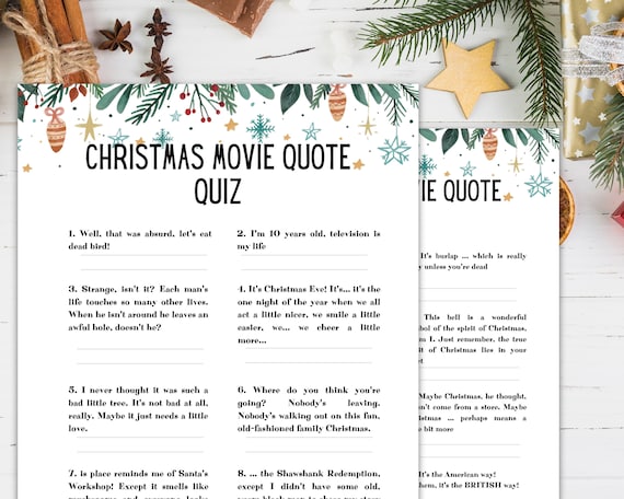 Christmas Movie Quote Quiz Guess the Movie Christmas Games | Etsy
