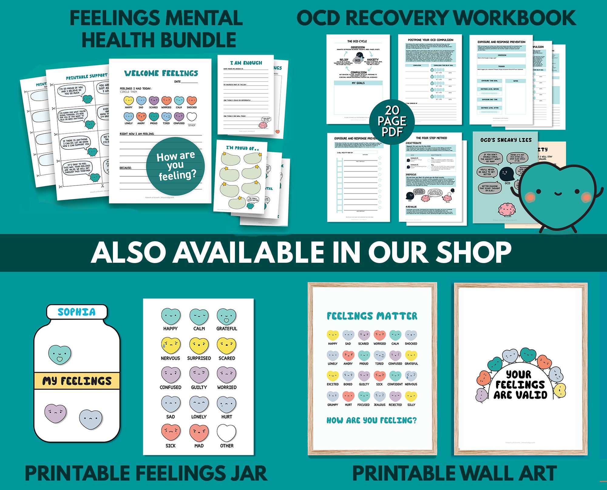 Feelings Jar Printable for Kids, Mental Health Tool (digital Download ...