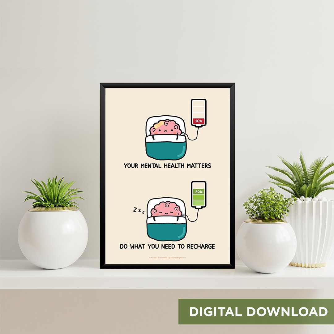 Mental Health Matters Printable Poster, Instant Download, Counselling ...