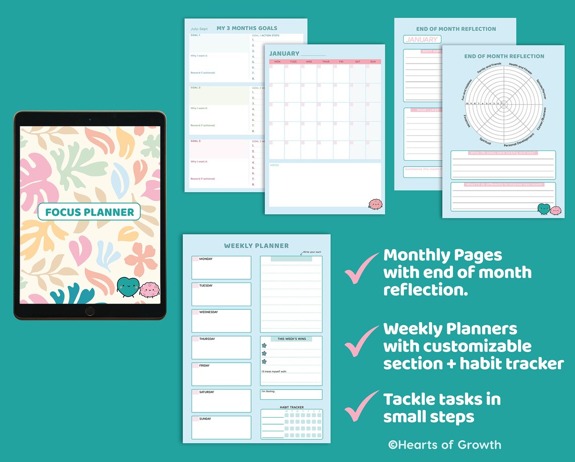 ADHD Digital Planner, Executive Functioning, ADHD Workbook, ADHD ...