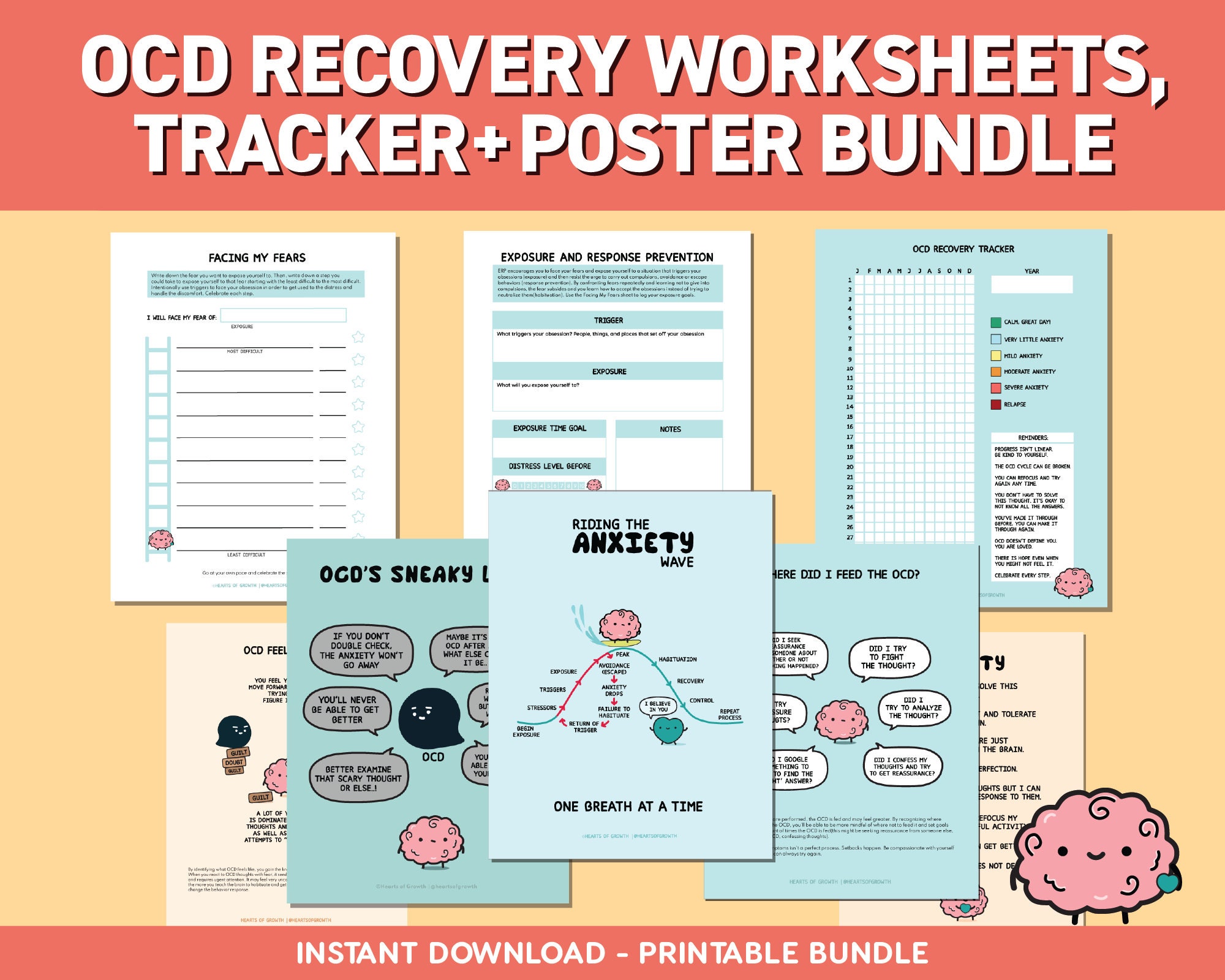 OCD Awareness OCD Worksheet ERP Therapy Worksheets Etsy Australia OCD Awareness OCD Worksheet ERP Therapy Worksheets Etsy Australia