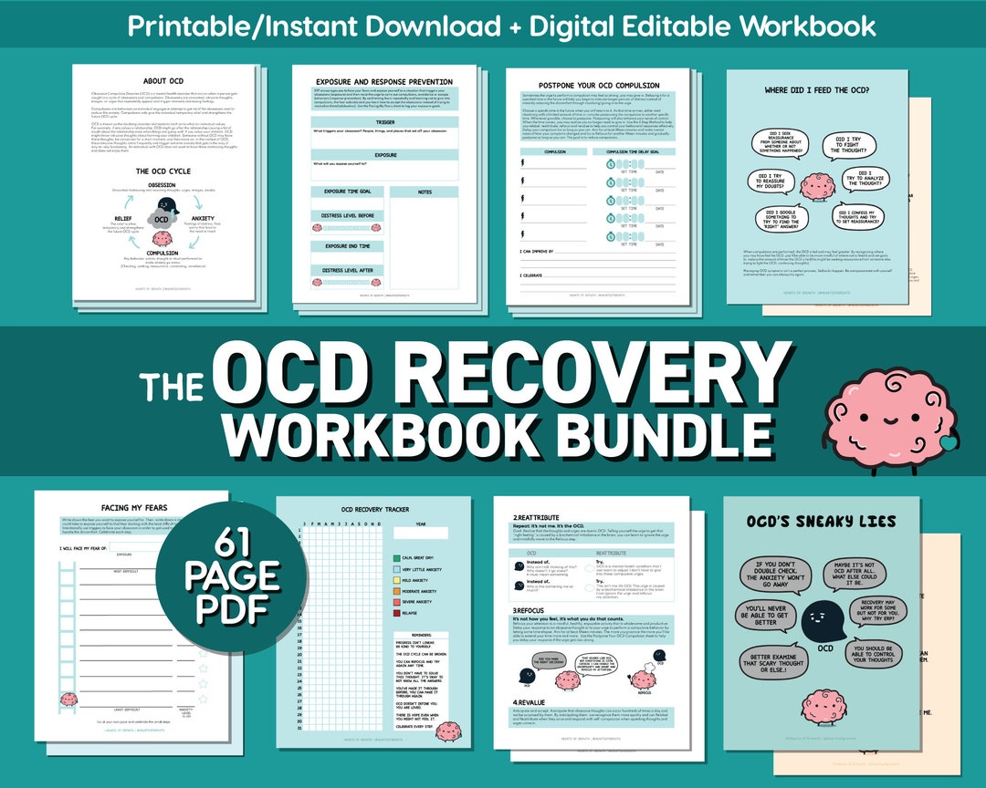 OCD Workbook OCD Awareness Thought Journal ERP Therapy Worksheets ...