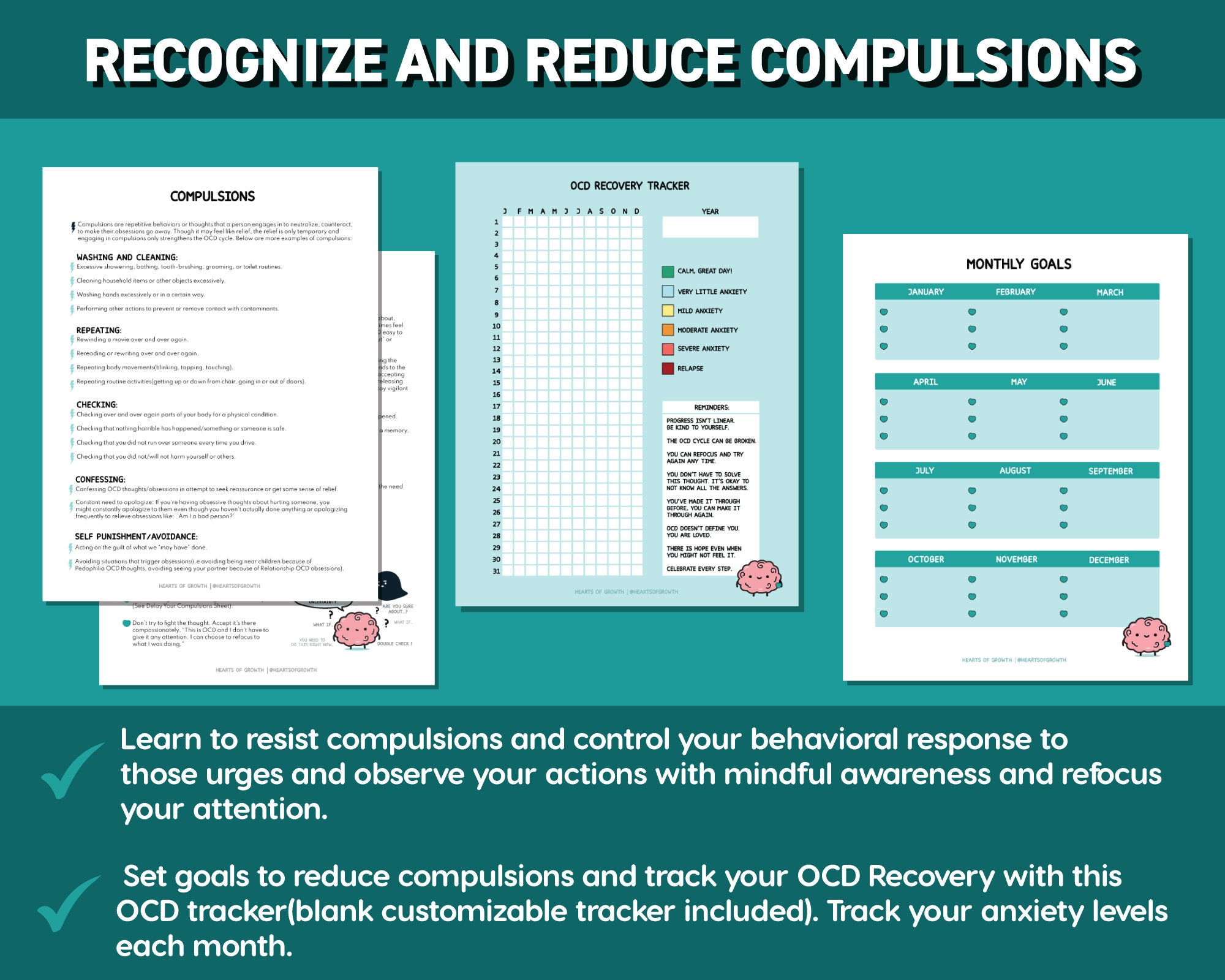 OCD Workbook OCD Awareness Thought Journal ERP | Etsy