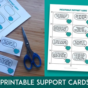 Mental Health Printable Support Cards, Children Feelings PRINTABLE ...