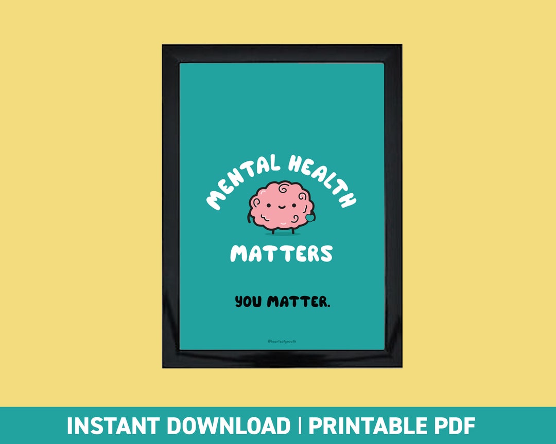 Mental Health Matters Printable, Mental Health Poster, Feelings Matter ...