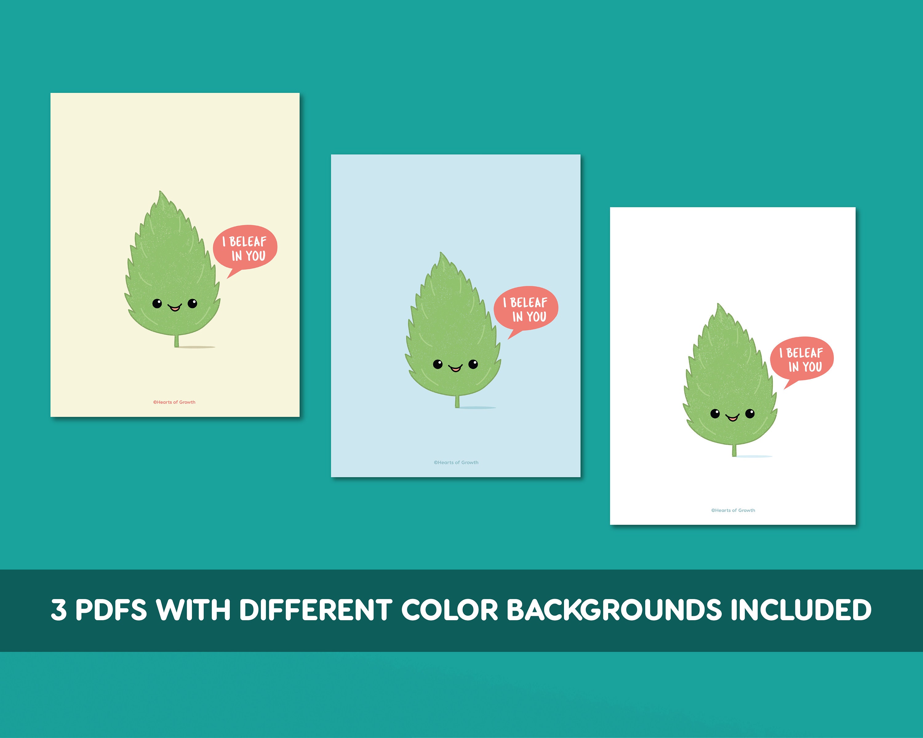 I Beleaf in You | Puns Card | Leaf Print | Printable Wall Art | Support ...