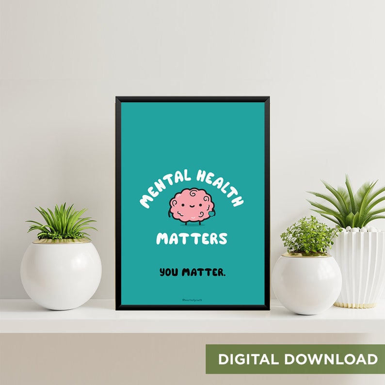Mental Health Matters Printable, Mental Health Poster, Feelings Matter ...