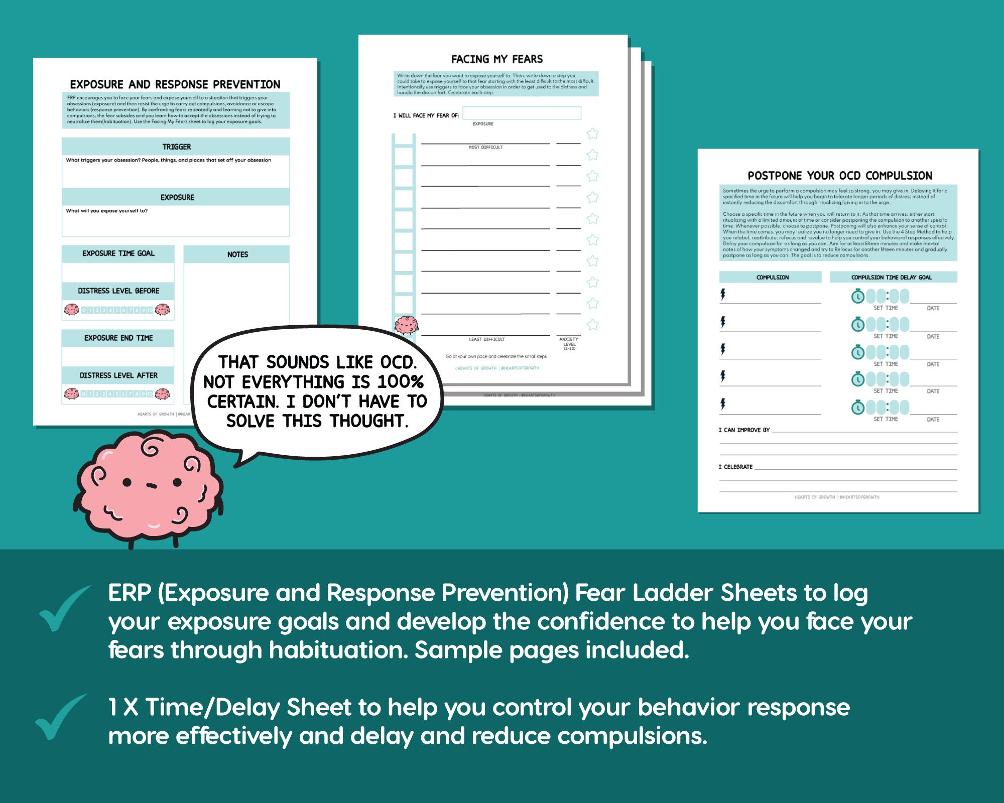 OCD Workbook OCD Awareness Thought Journal ERP | Etsy