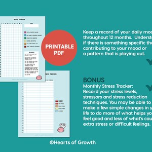 Daily Mood Tracker | Mental Health Tracker | Monthly Mood Tracker ...