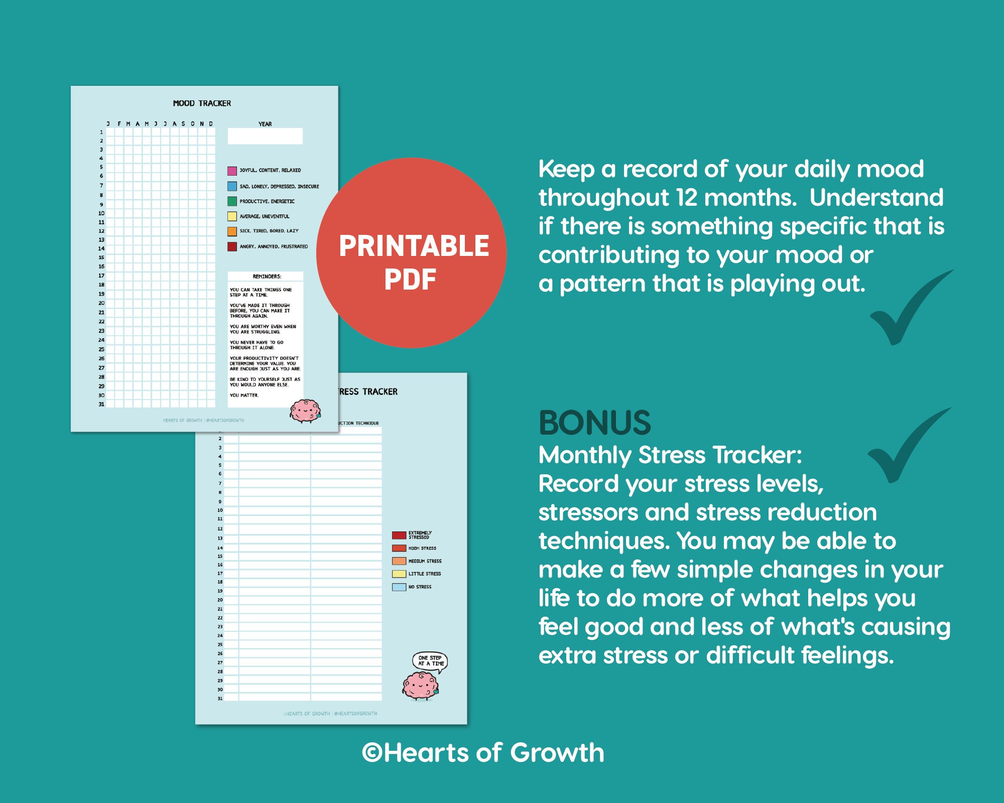 Daily Mood Tracker | Mental Health Tracker | Monthly Mood Tracker ...