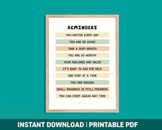 Self Love Poster Self Care Gift Mental Health Print Self | Etsy