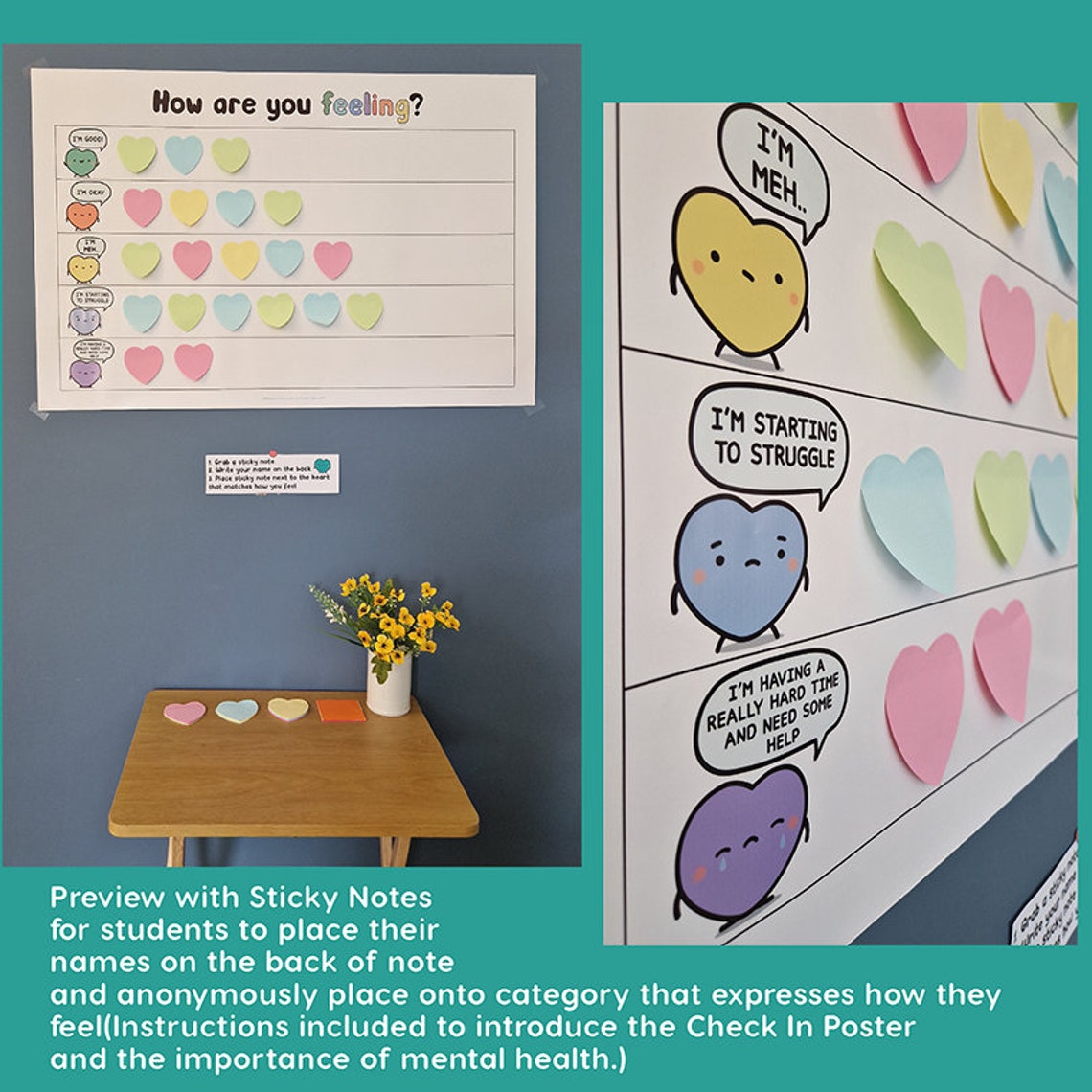 Mental Health Check in Poster | Daily Check in | Mental Health ...