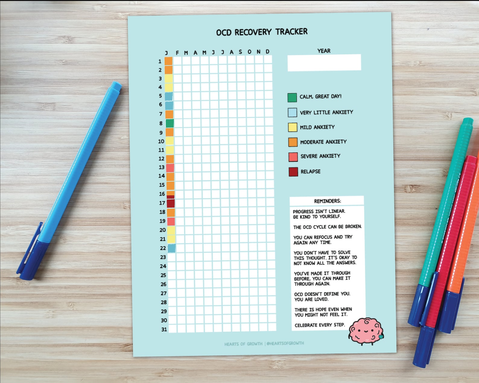 OCD Tracker | OCD Awareness | Therapy Worksheets | Therapy Printables ...