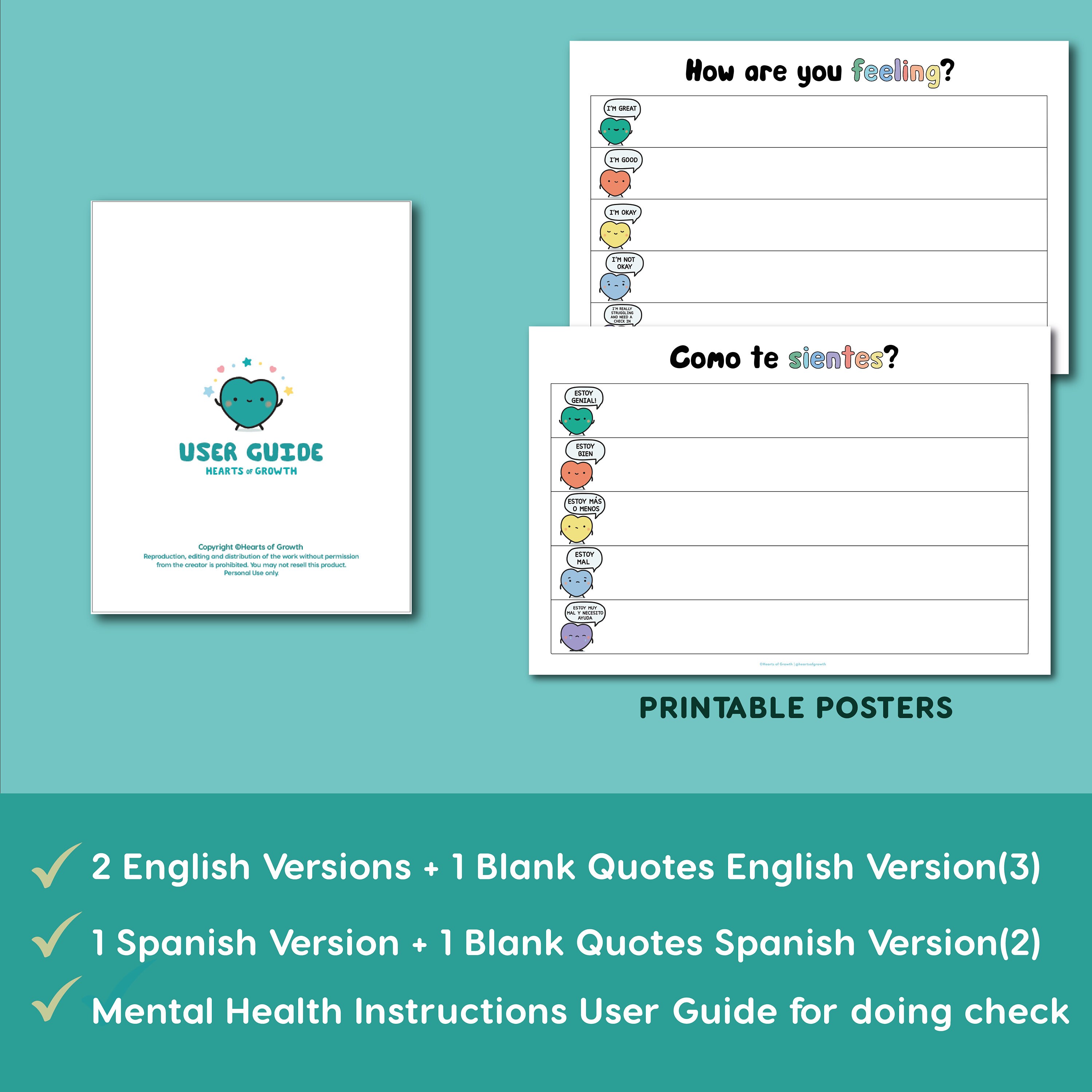 Mental Health Check in Poster | Daily Check in | Mental Health ...