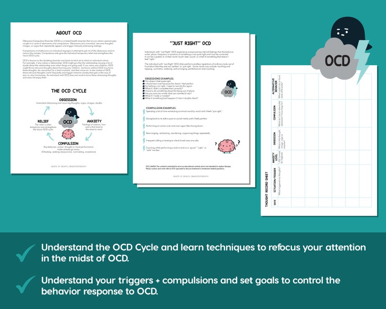 OCD Workbook OCD Awareness Thought Journal ERP Therapy - Etsy UK