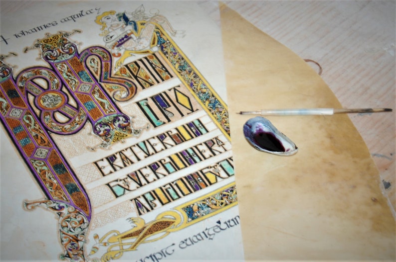Celtic Illuminated Manuscript Print on Real Parchment With | Etsy UK