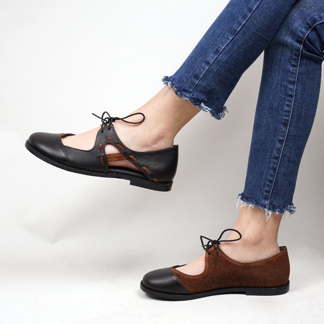 NORDVIC Handmade Genuine Leather Sandals Natural Leather Flats Summer ...