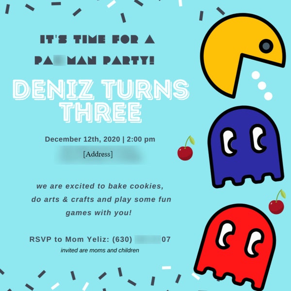 Pacman Birthday Invitation - Etsy Australia