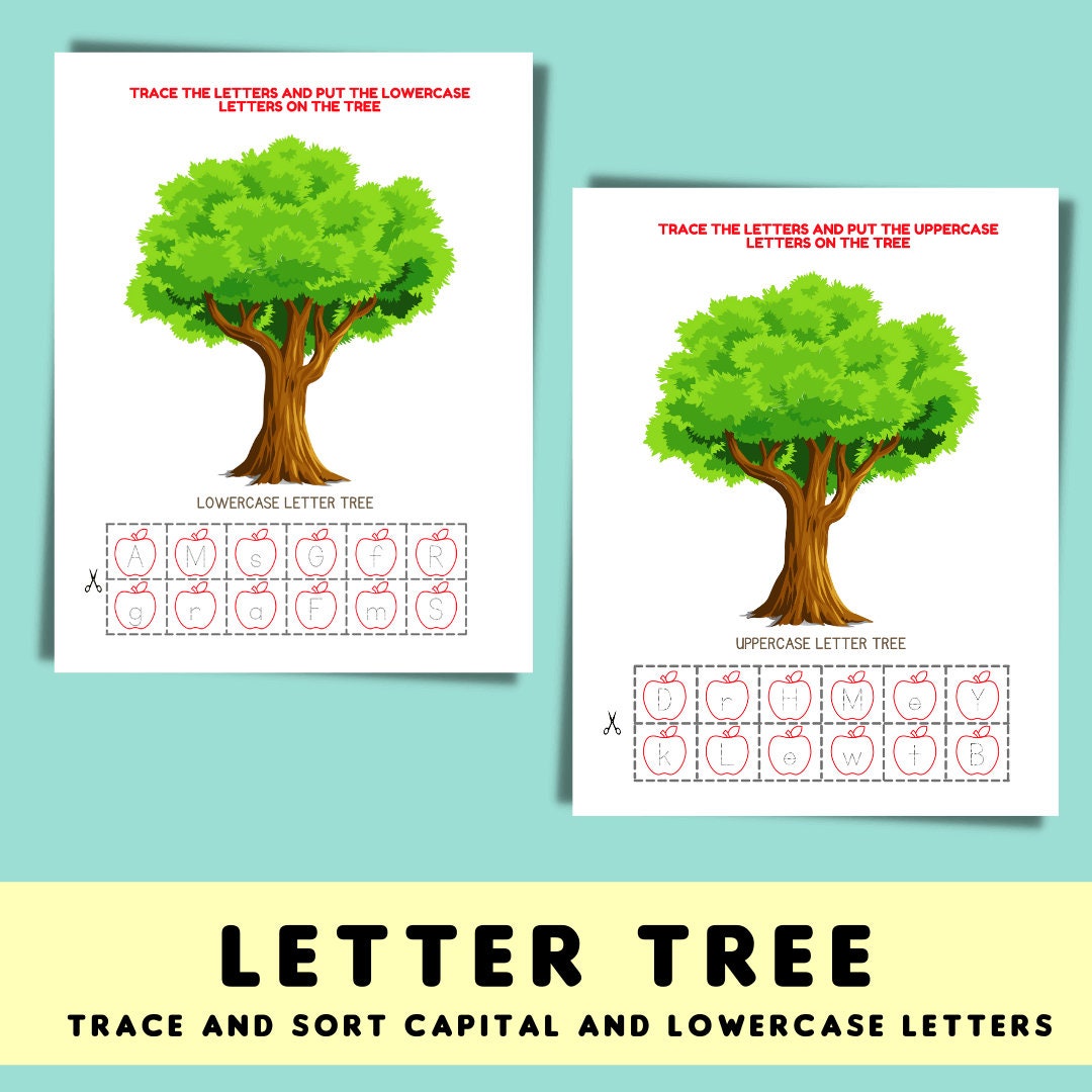 Alphabet Letter Tree Activity Worksheet Learn Capital Letters and ...