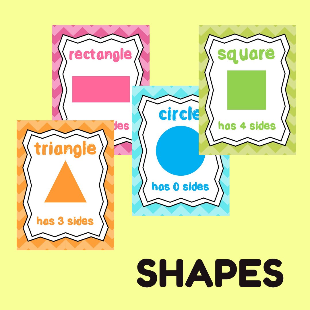 Posters Shapes Poster Yelicious Educational Games - Etsy