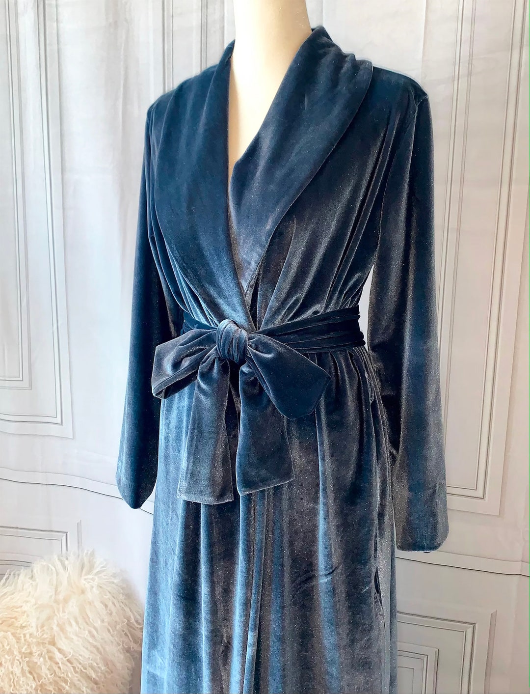 Satin Lined Luxury Velvet Robe, Boudoir Robe, Velvet Duster, House Robe ...
