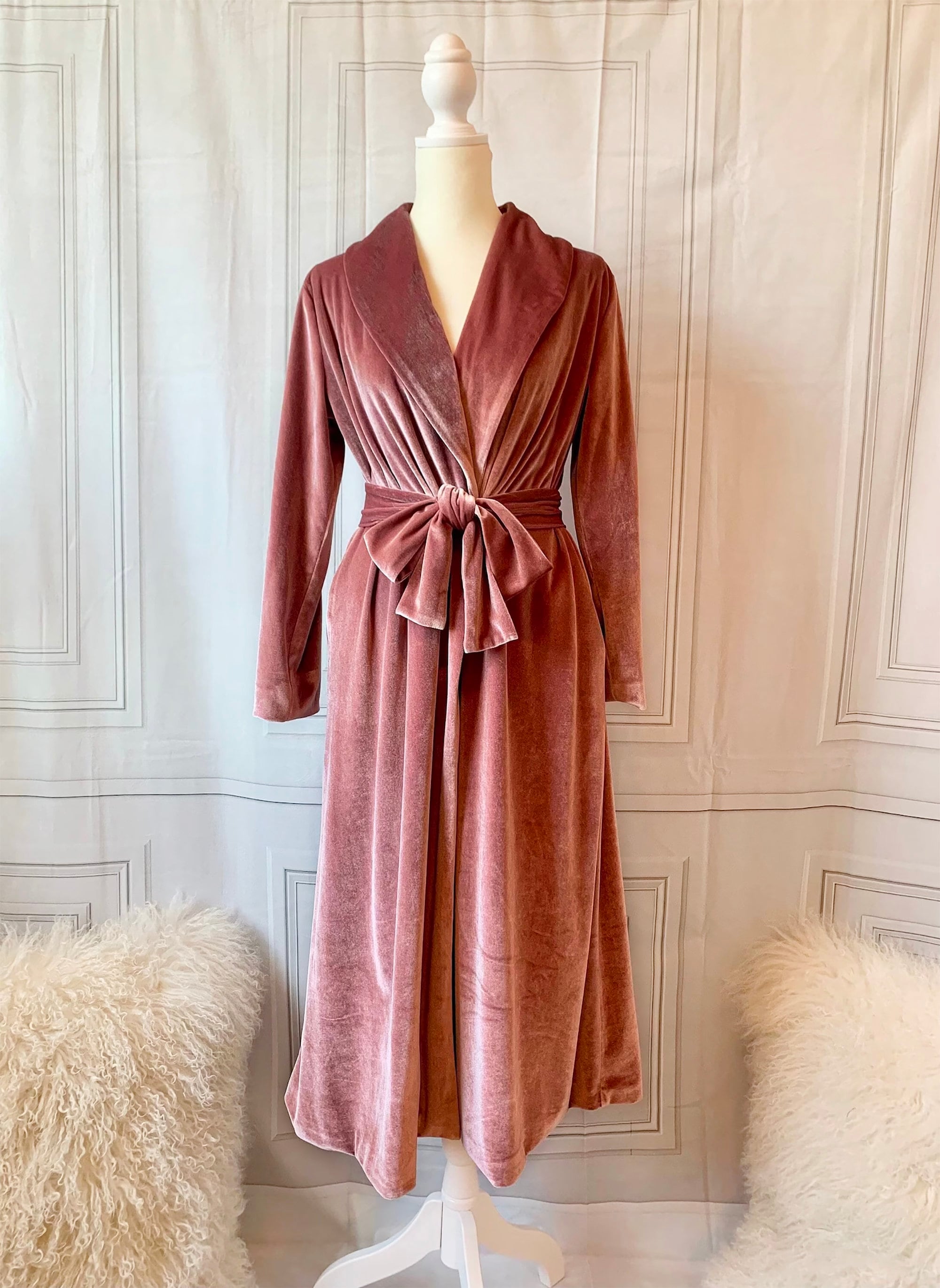 Satin Lined Luxury Velvet Robe, Boudoir Robe, Velvet Duster, House Robe ...
