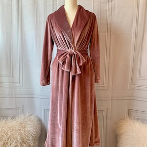 Satin Lined Luxury Velvet Robe, Boudoir Robe, Velvet Duster, House Robe ...