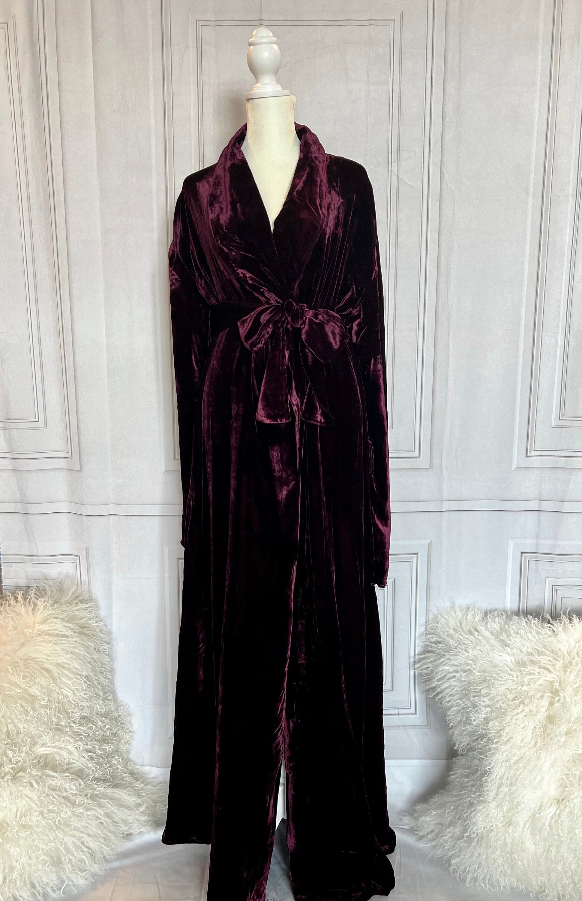 Silk Lined Ultra-luxury Silk Velvet Robe, Boudoir Robe, Velvet Duster ...