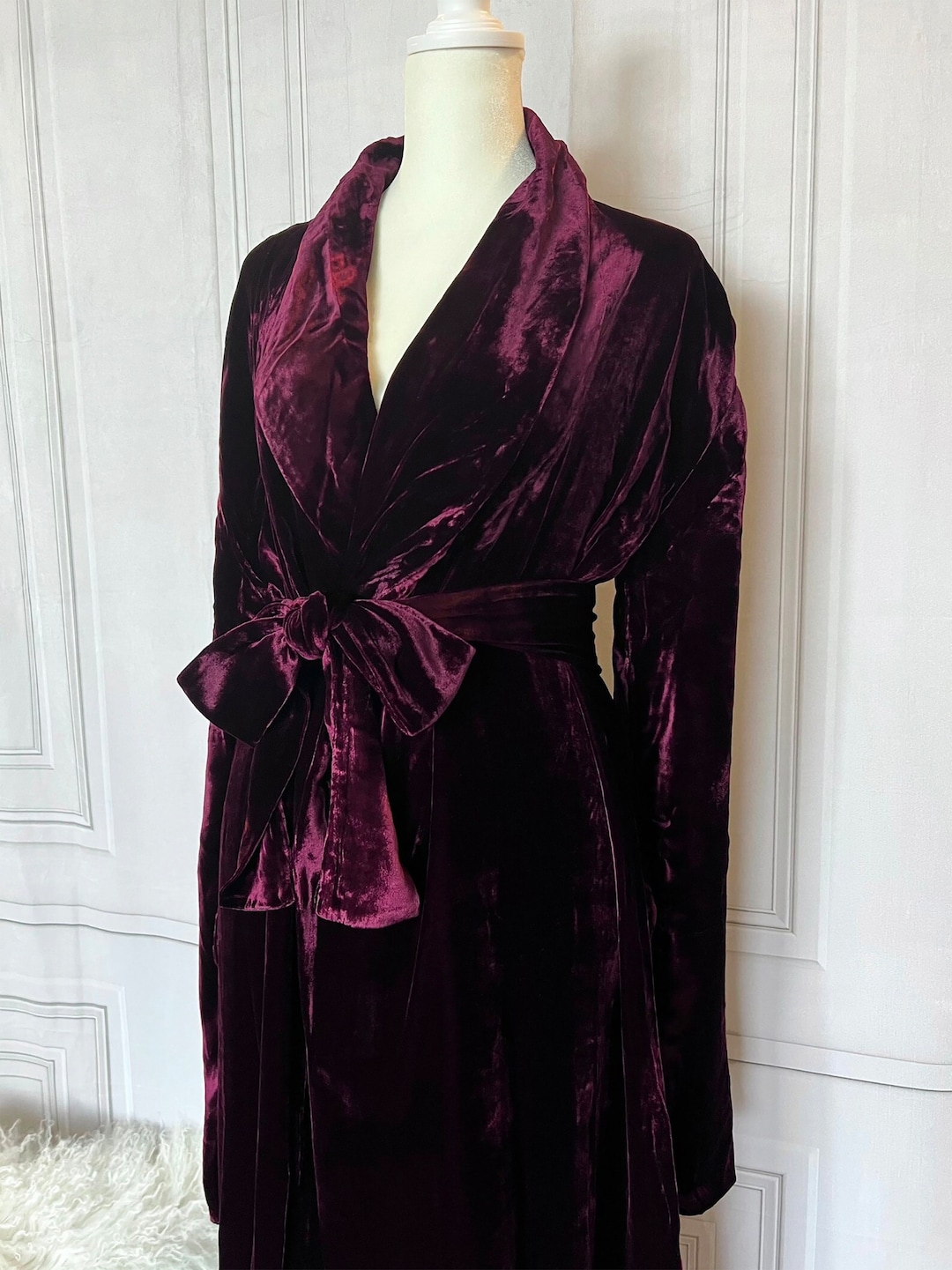 Silk Lined Ultra-luxury Silk Velvet Robe, Boudoir Robe, Velvet Duster ...