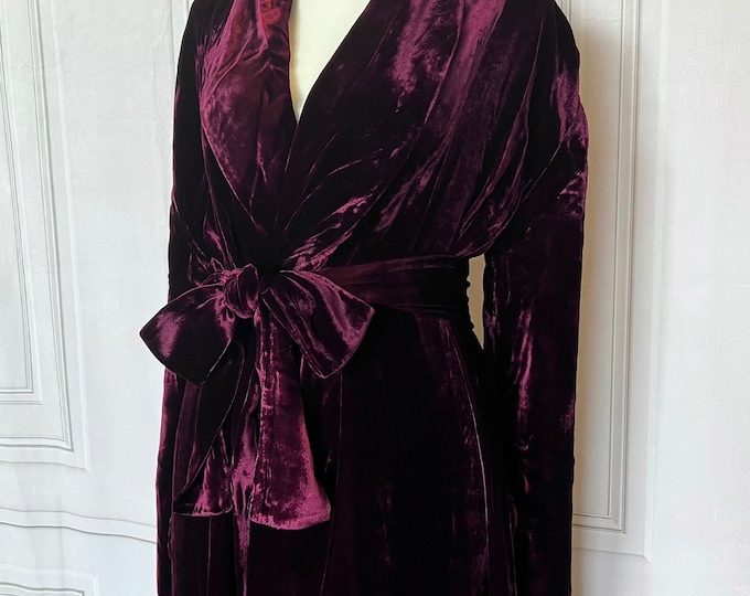 Silk Lined Ultra-luxury Silk Velvet Robe, Boudoir Robe, Velvet Duster ...