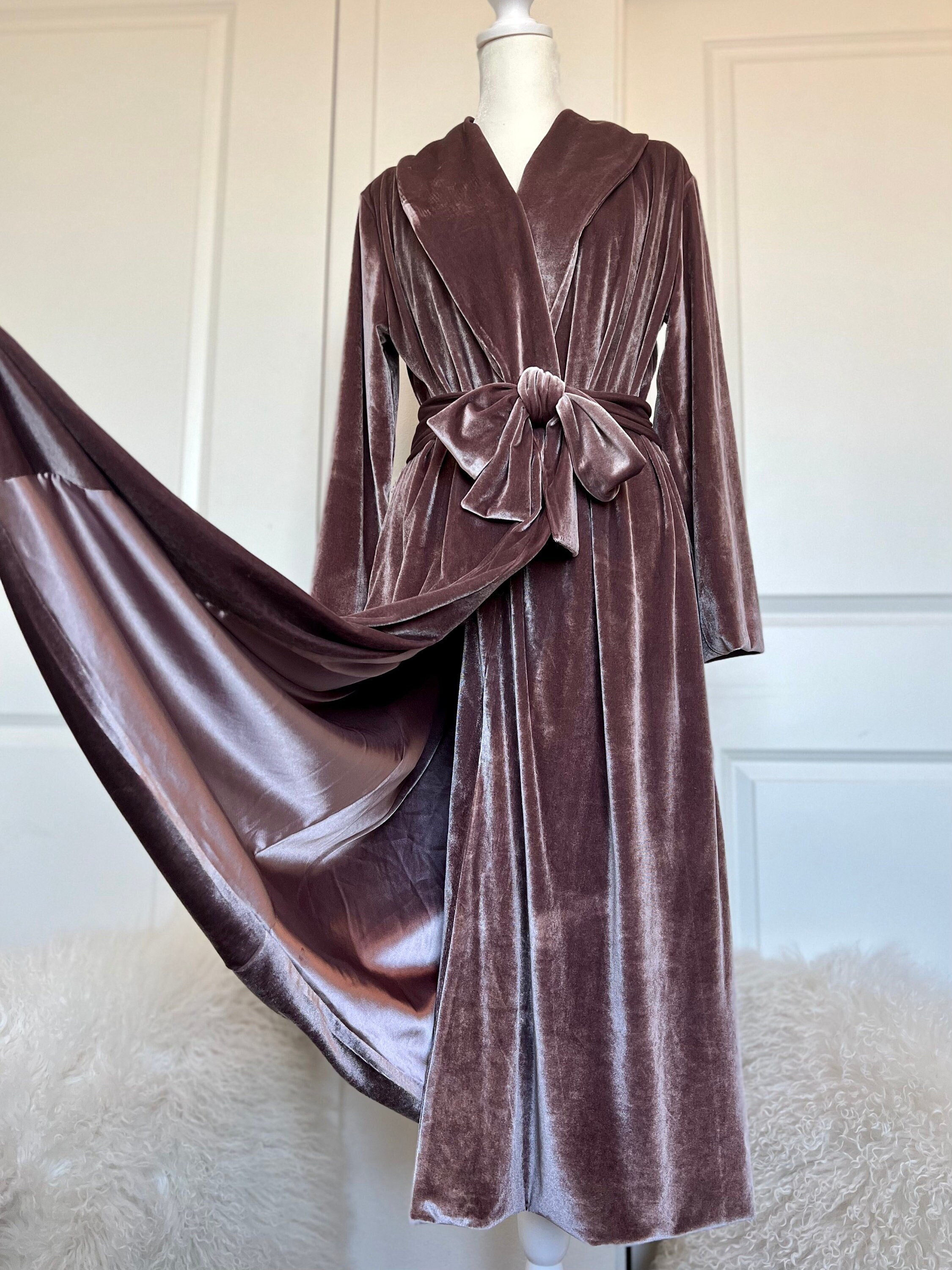 Custom Satin Lined Luxury Velvet Robe, Boudoir Robe, Velvet Duster ...
